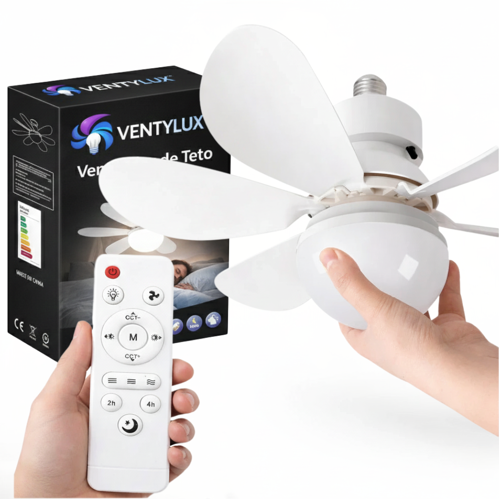 Ventylux - Ventilador de Teto Turbo Ultra Silencioso com LED Inteligen