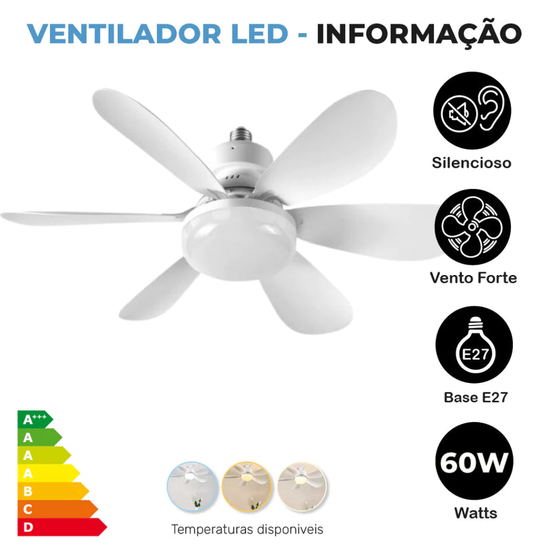 Ventilador de Teto GeniPro AX Turbo Ultra Silencioso com LED Inteligen